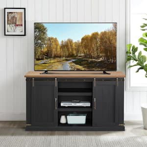 FESTIVO 54 in. Navy Engineered Wood TV Stand Fits TVs Up to 60 in. with ...
