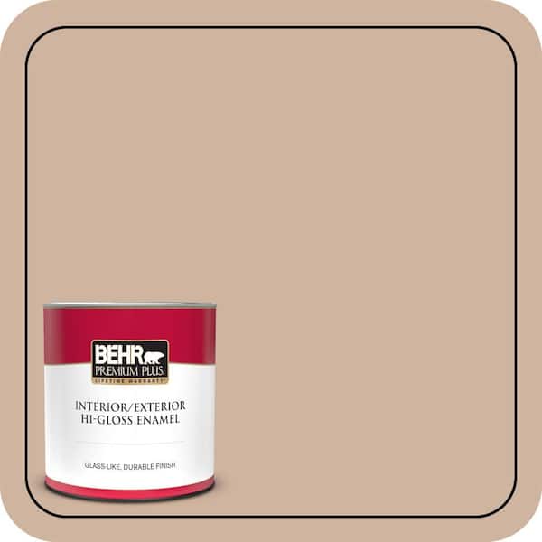 BEHR PREMIUM PLUS 1 qt. #BNC-01 Bauhaus Buff Hi-Gloss Enamel Interior ...