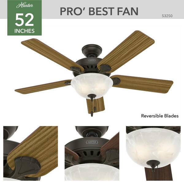5 Minute Hunter Ceiling Fans Hunter 52 In 5 Minute White Ceiling Fan