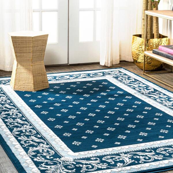 JONATHAN Y Acanthus Navy/Blue 4 ft. x 6 ft. French Border Area Rug ...