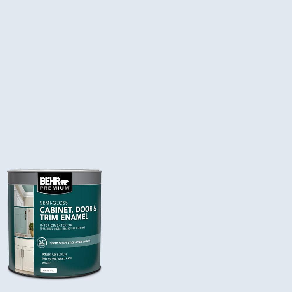 BEHR PREMIUM 1 qt. #M540-1 Bellflower Blue Semi-Gloss Enamel Interior ...