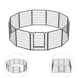 Amucolo 40 in. 8 Panels Indoor Outdoor Heavy-Duty Portable Foldable Dog ...