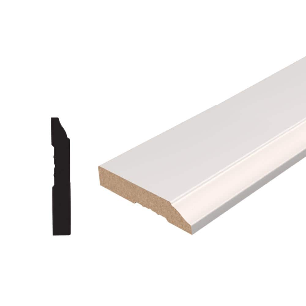 Alexandria Moulding 1/2 in. D x 3-1/4 in. W. x 96 in. L MDF Primed ...