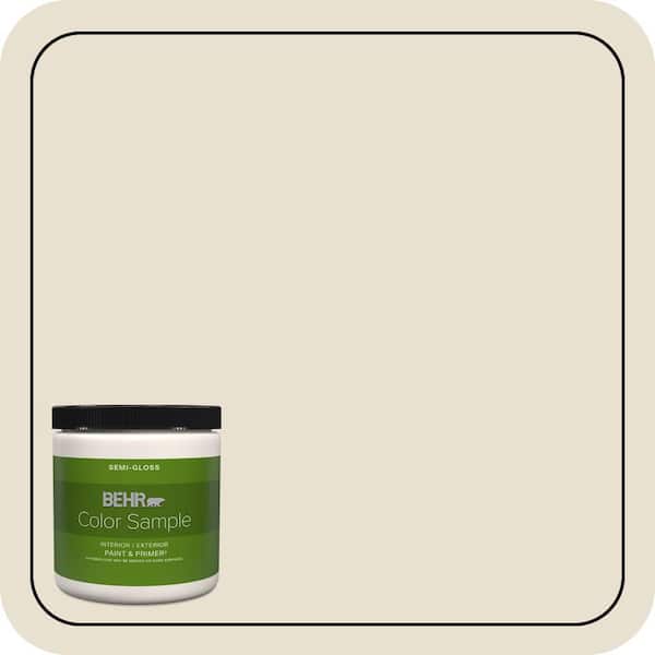 BEHR PREMIUM PLUS 8 oz. #BXC-11 Ibis Semi-Gloss Interior/Exterior Paint ...