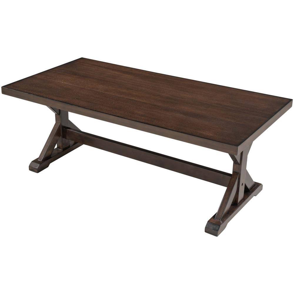 wetiny 47 in. Brown Small Rectangle Wood Coffee Table 1206282360AAD