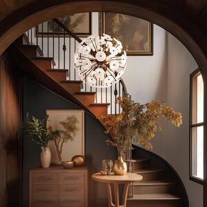 RRTYO Tabor 6-Light Black Hourglass lsland Pendant Light with Hemp Fly ...