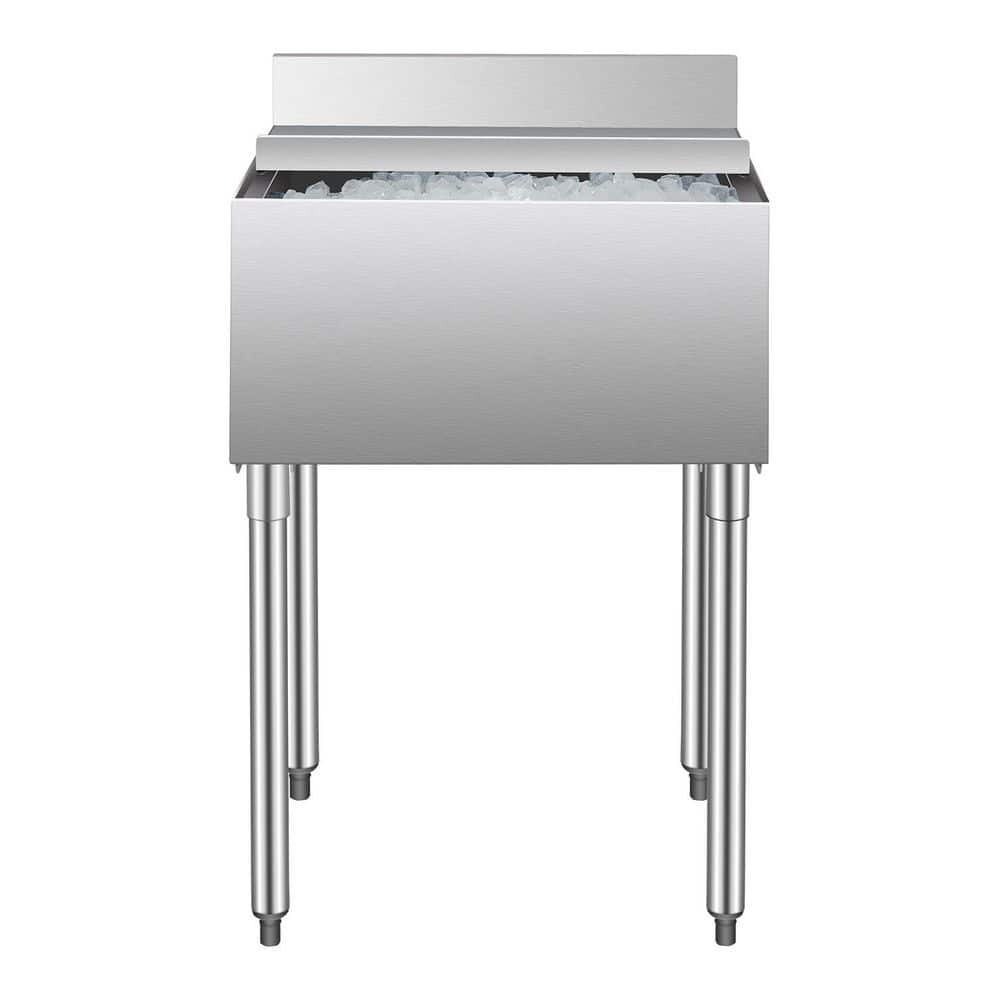 VEVOR Commercial Ice Bin 61L Underbar Ice Bin 24 in.W Stainless Steel ...