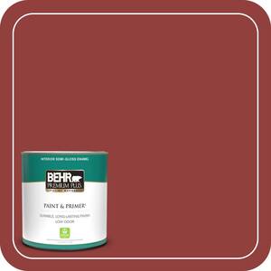 BEHR PREMIUM PLUS 1 qt. #BIC-49 Red Red Red Semi-Gloss Enamel Exterior ...