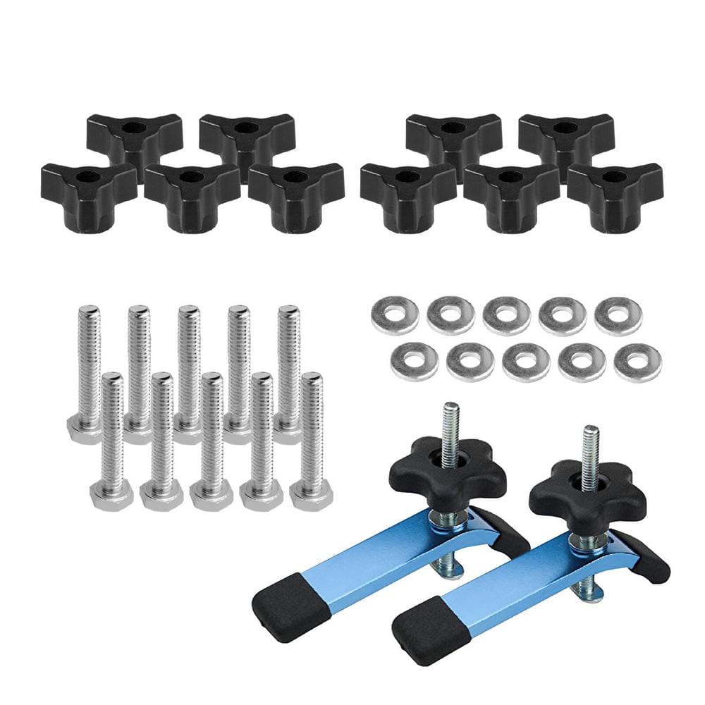 ‎POWERTEC 1/4 in.-20 T Track Knob Kit (10 Set) with 2-5-1/2 in. L Hold ...