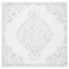 SAFAVIEH Micro-Loop Ivory/Blue 5 ft. x 5 ft. Medallion Oriental Square ...