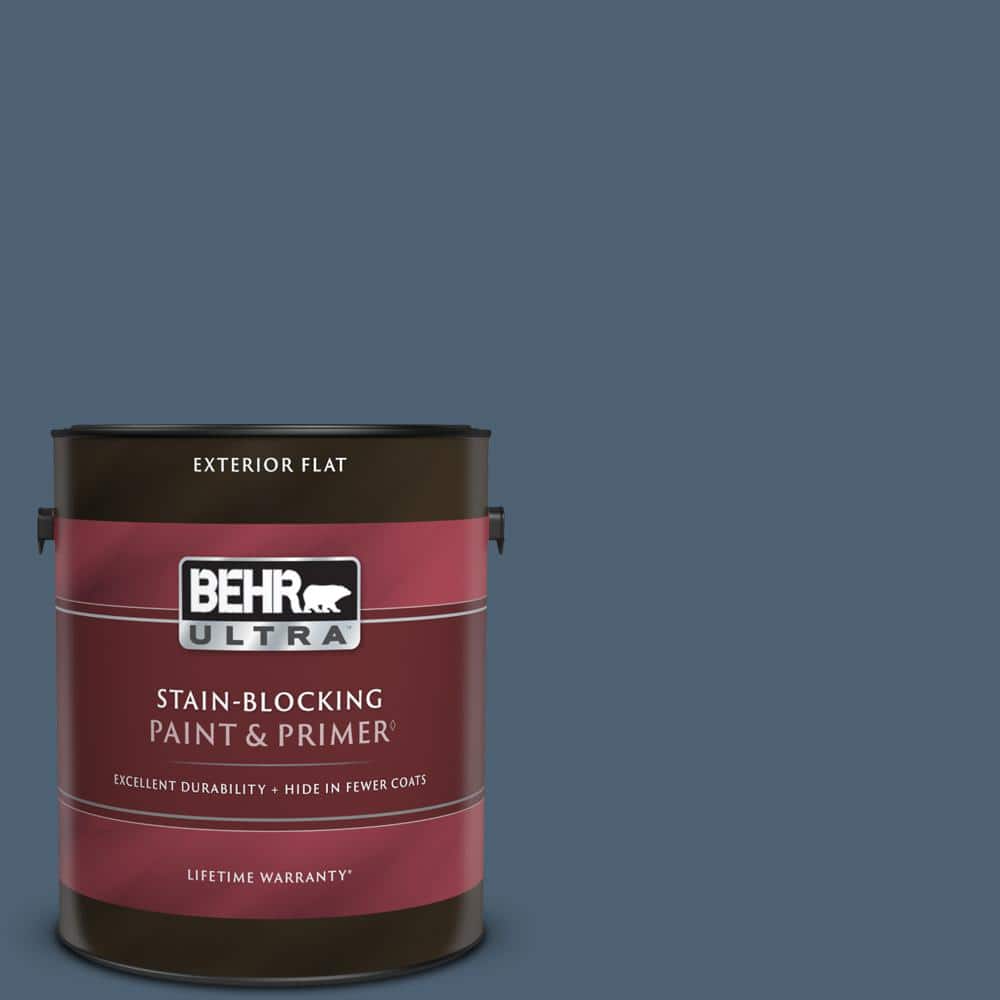 BEHR ULTRA 1 gal. #PPU14-19 English Channel Flat Exterior Paint ...