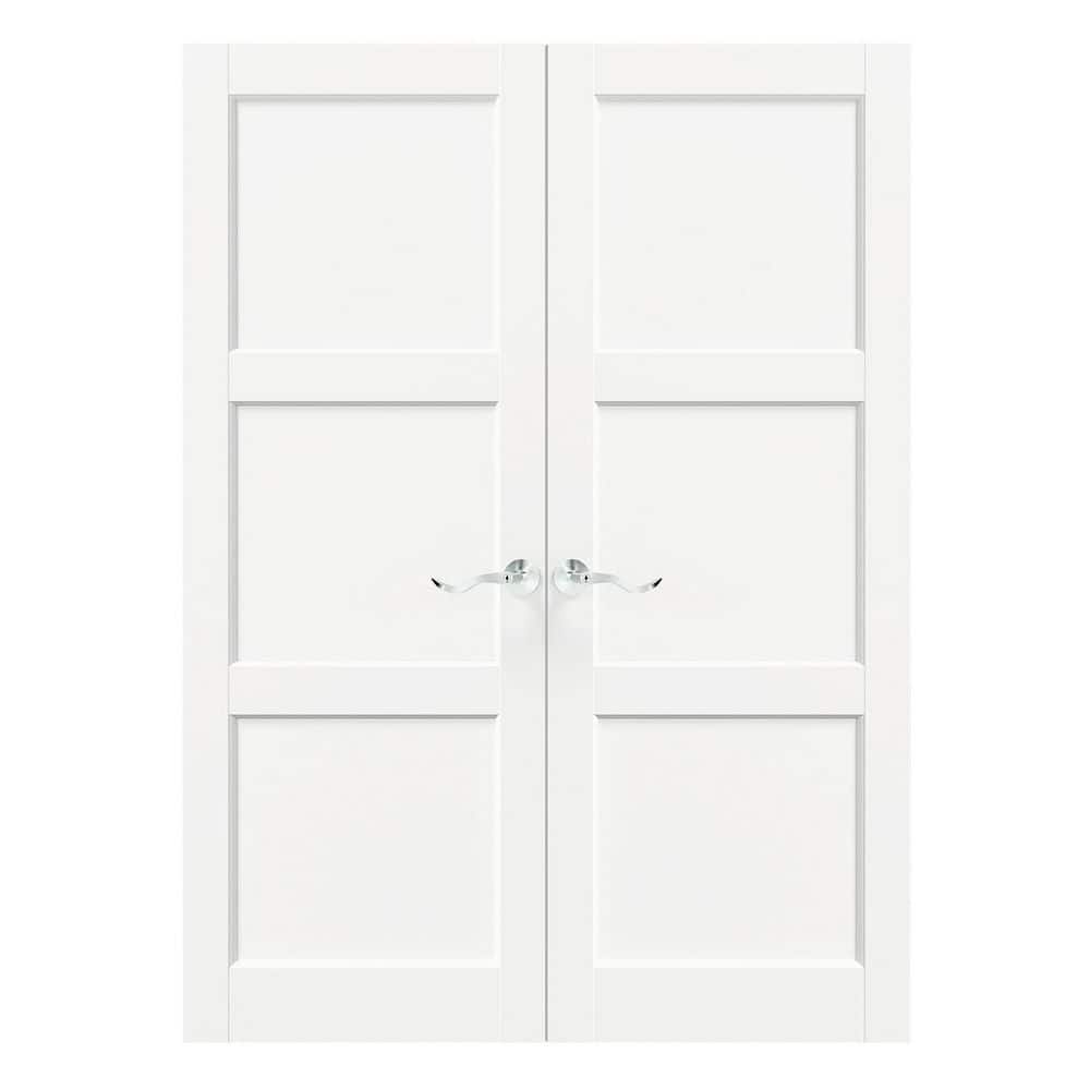 TENONER 60 in. x 80 in. MDF, Composite, Pre-assembled, Primed, White, 3 ...