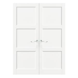 TENONER 30 in. x 80 in. MDF, Composite, Pre-assembled, Primed, White, 3 ...