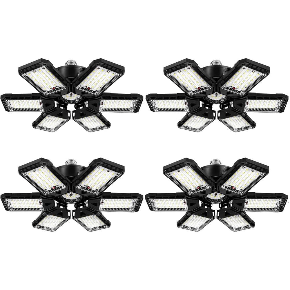 Lukyamzn 180-Watt LED Garage Shop Light with 6 Plus 1 Deformable Panels ...