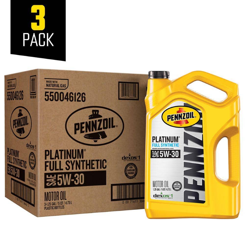 Pennzoil Platinum SAE 5W-30 Full Synthetic Motor Oil 5 qt. (Case of 3 ...