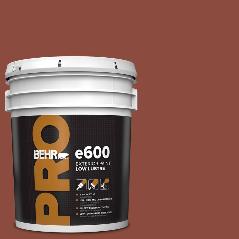 BEHR PRO 5 gal. #QE-14 Spiced Red Low Luster Exterior Paint PR62305 ...