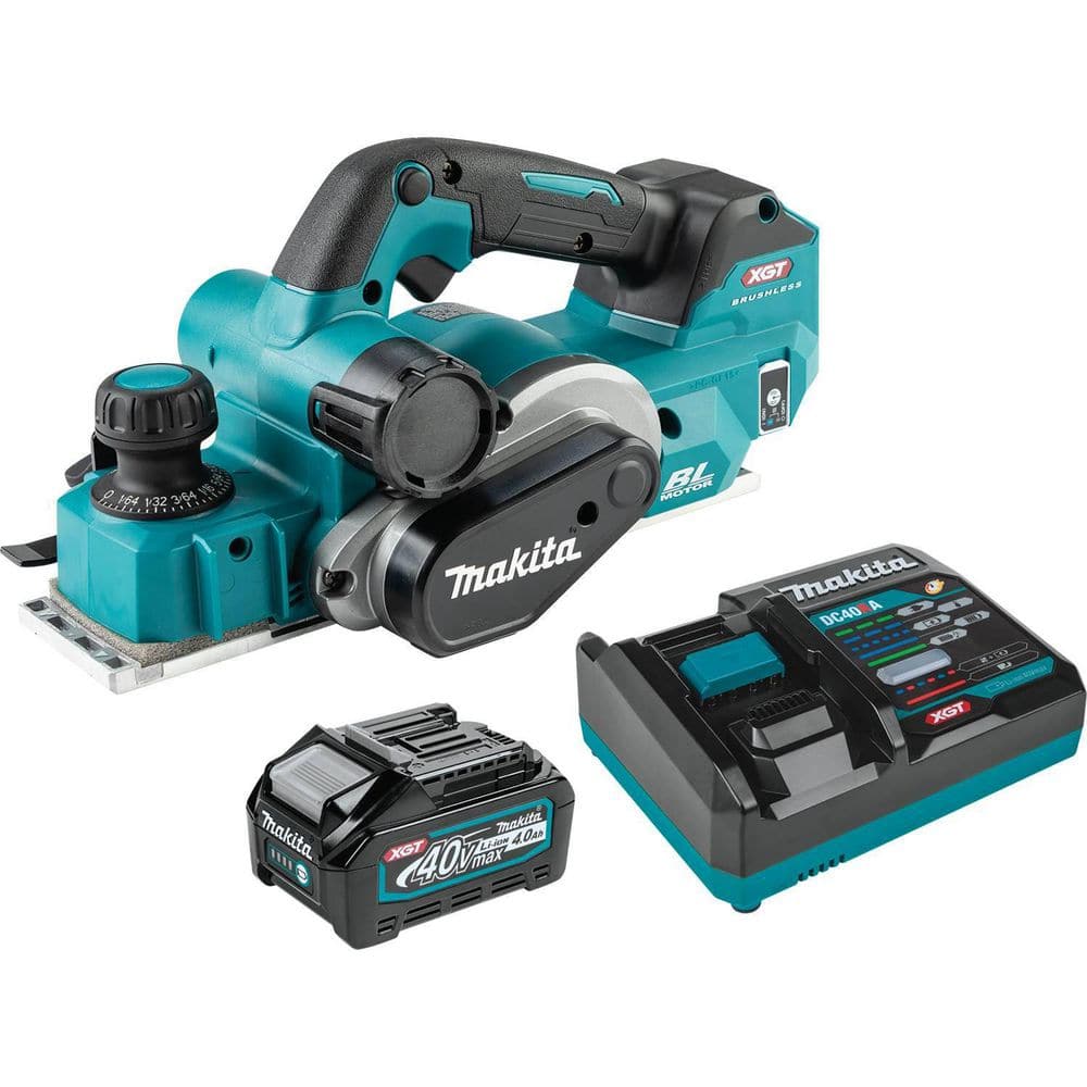 Makita 40-Volt XGT Brushless Cordless 3-1/4 in. Planer Kit, AWS Capable ...