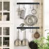 Numhew 16 in. Black Wall Mounted Hanging Utensil Rack, Kitchen Rail ...