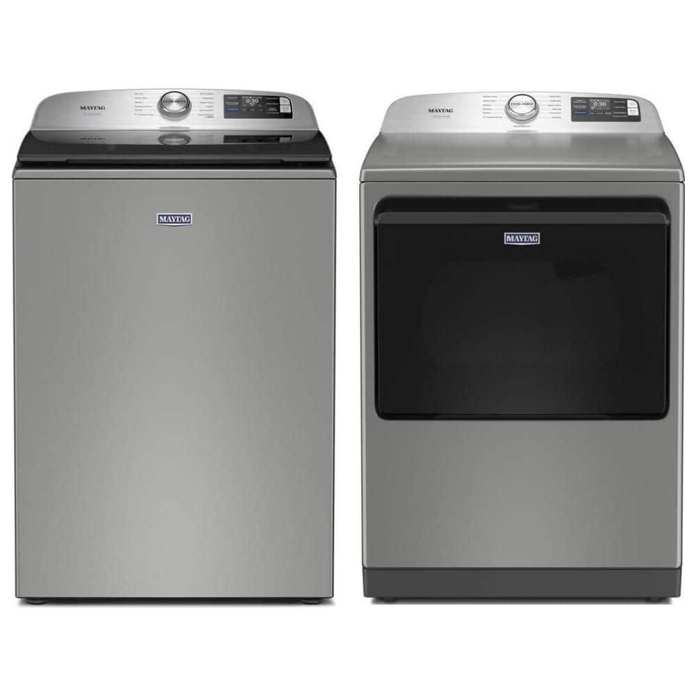 Maytag 5.3 cu. ft. Top Load Washer and 7.4 cu. ft. Front Load Dryer ...
