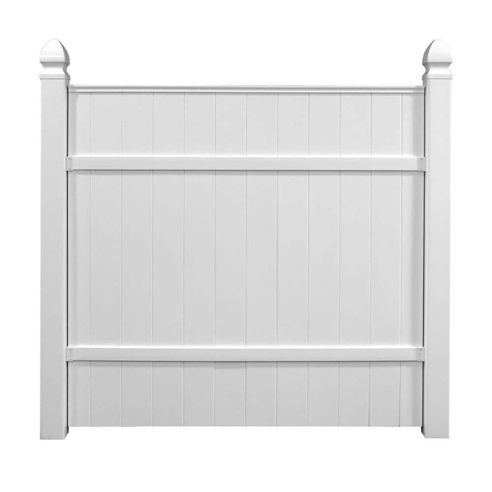 Veranda 6 ft. x 6 ft. White Vinyl Windham Fence Panel 73014216 - The ...