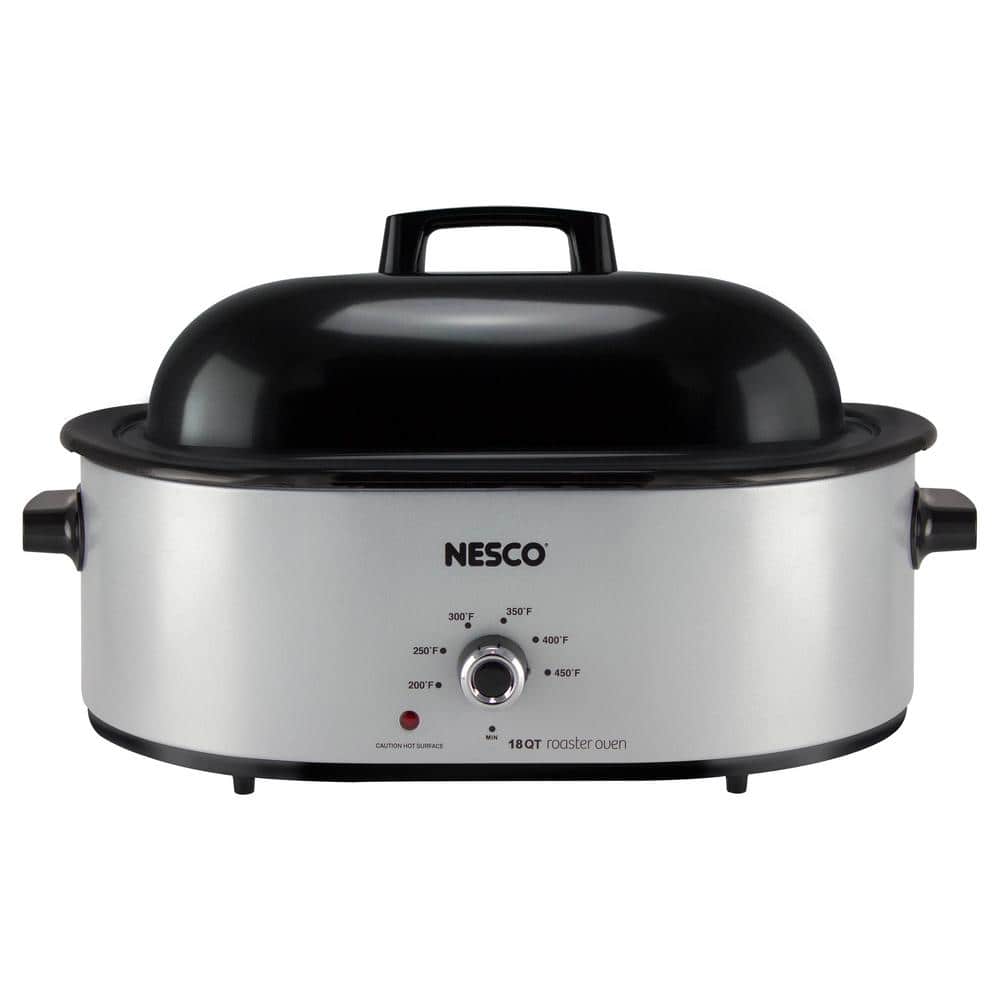 Nesco 18 qt. Silver Roaster Oven with Porcelain Cookwell MWR18-47 - The ...