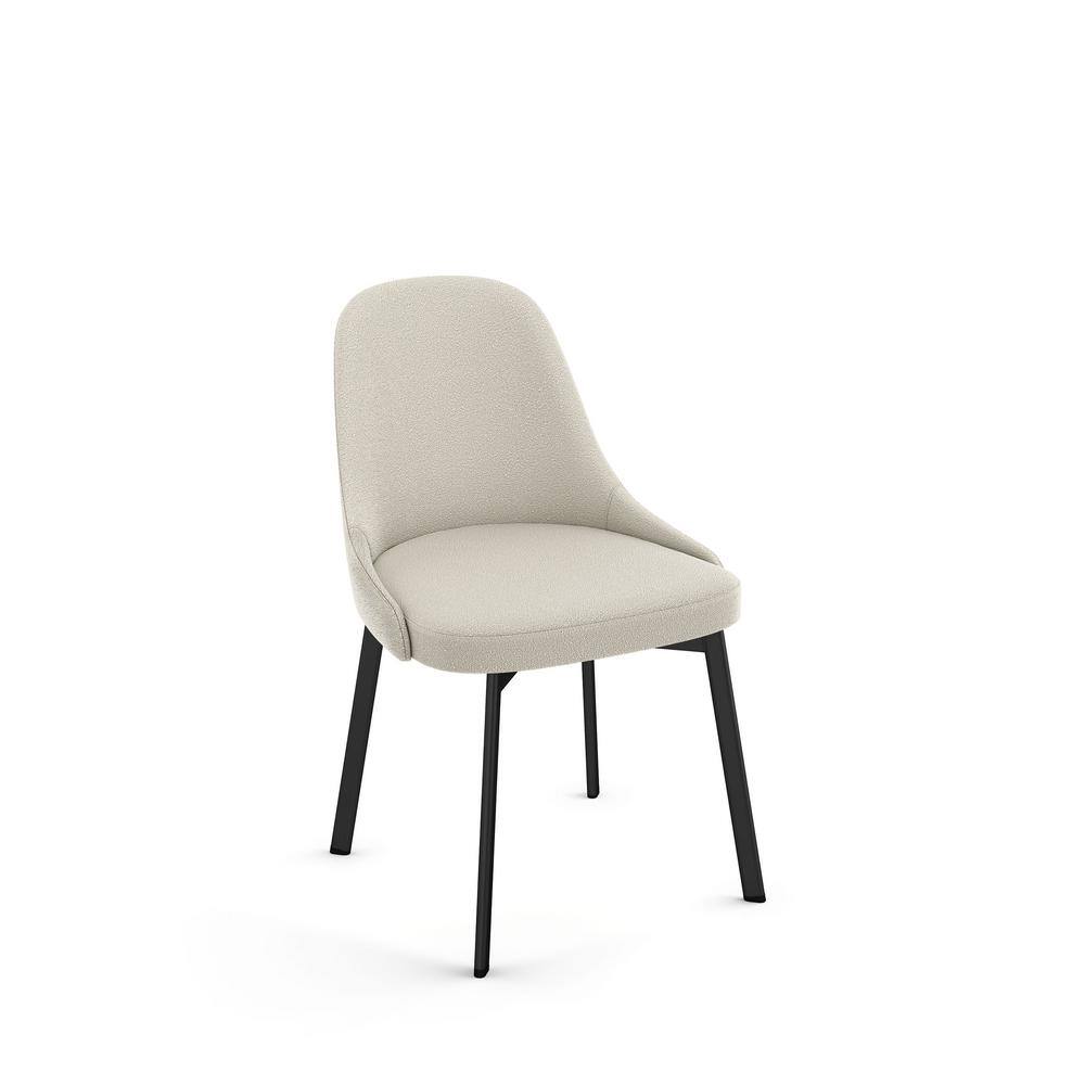 Amisco Harper Dining Chair Cream Boucle Polyester / Black Metal 34543 ...