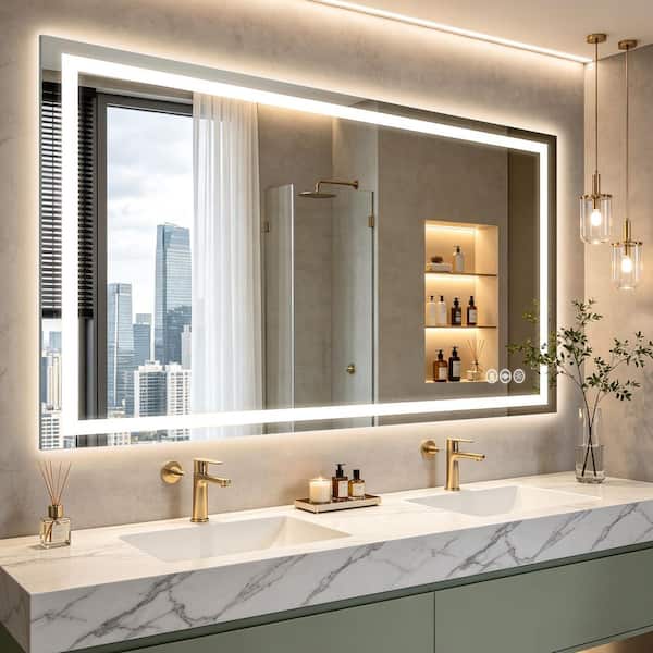 Reviews for LuxHomez 36 in. W x 36 in. H Frameless LED Mirror Anti-Fog ...