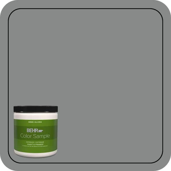 BEHR PREMIUM PLUS 8 oz. #N460-5 Slate Rock Semi-Gloss Interior/Exterior ...