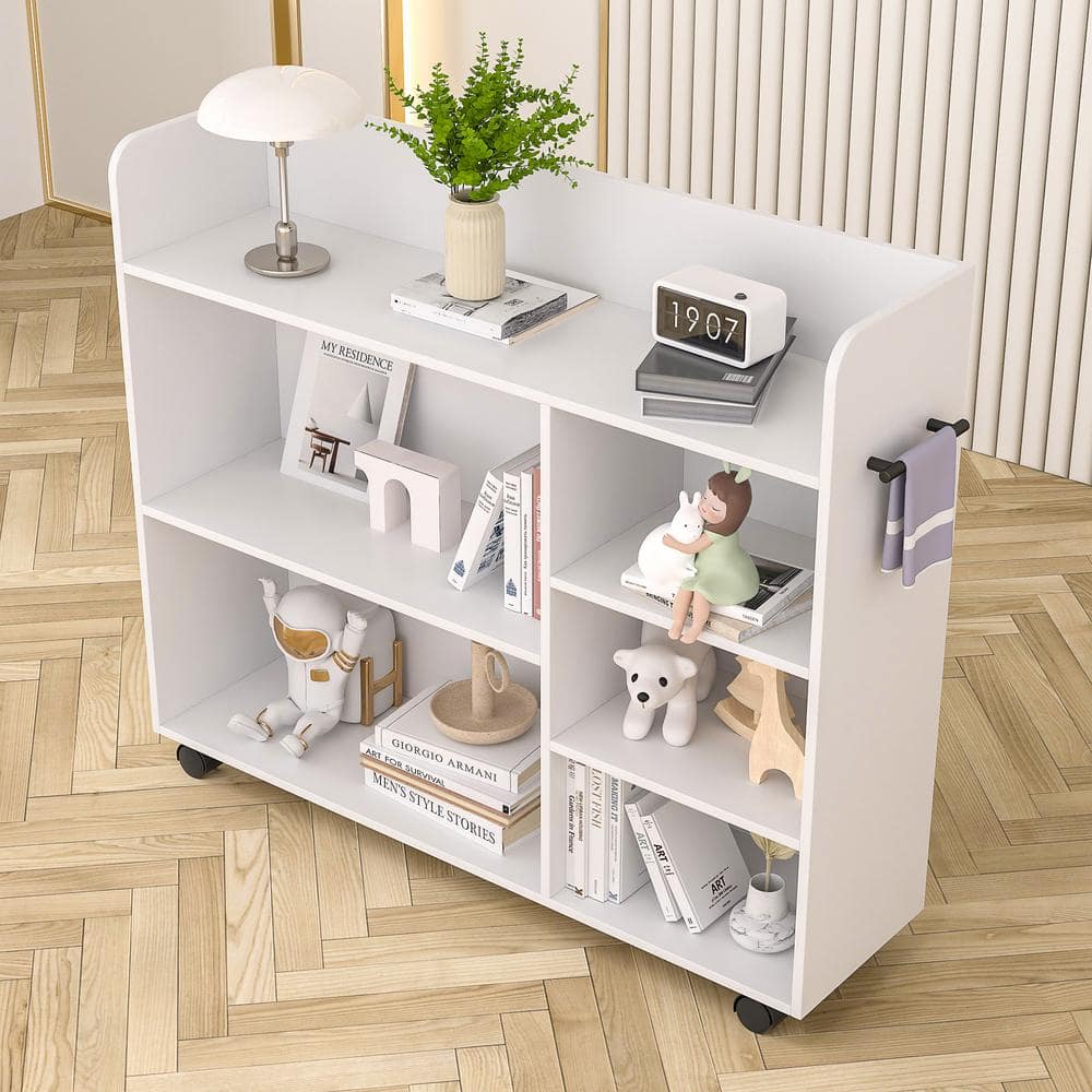 Reviews for VECELO Wood Rolling Library Book Cart with Lockable Wheels ...