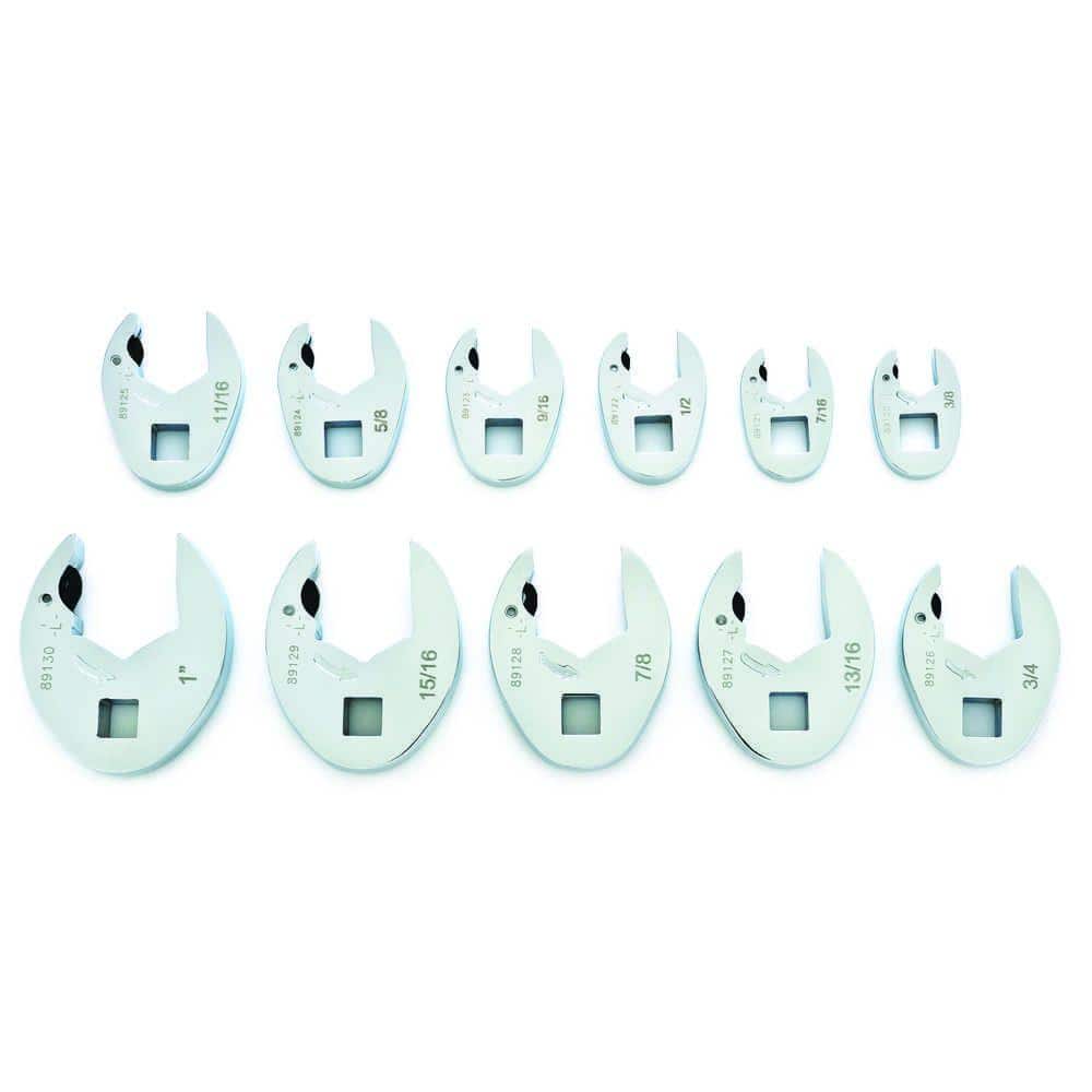 GEARWRENCH 3 8 in. Drive SAE Ratcheting Crowfoot Wrench Set 11 Piece 89118 The Home Depot