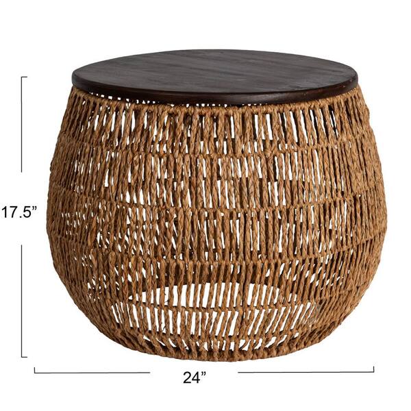 Round pine end table store
