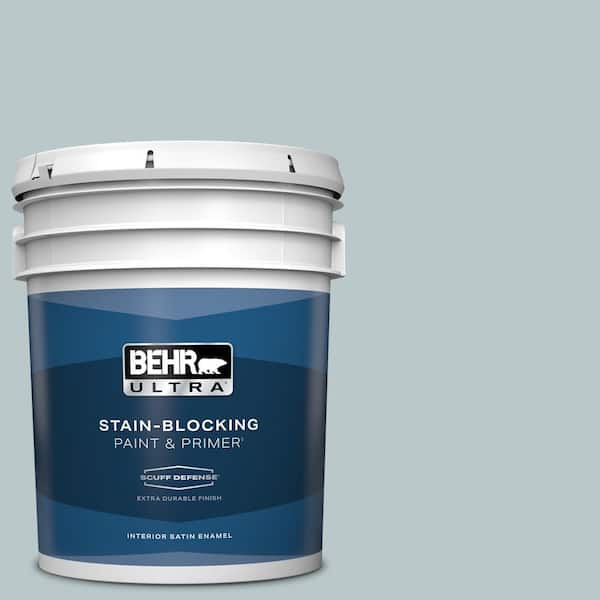 BEHR ULTRA 5 gal. #N470-2 Oceanic Climate Extra Durable Satin Enamel ...
