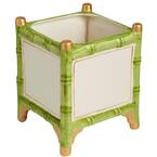 Abigails Cachepot LG Bamboo Green/White/Gold 403726 - The Home Depot