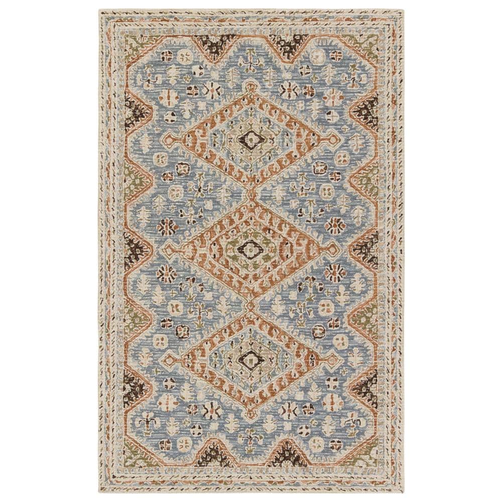 VIBE BY JAIPUR LIVING Vibe Zascha Blue/Brown 5 ft. x 8 ft. Hand Tufted ...