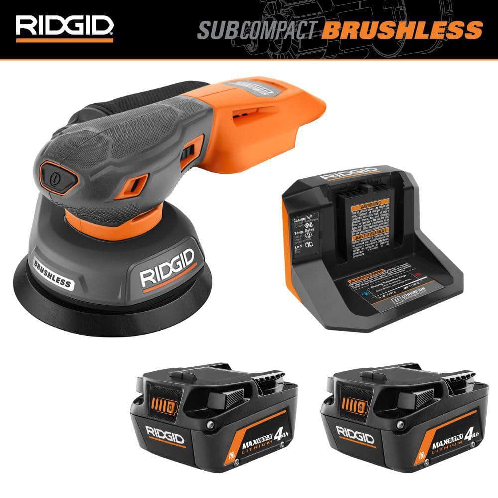 RIDGID 18V MAX Output Starter Kit with (2) 4.0 Ah MAX Output Batteries ...