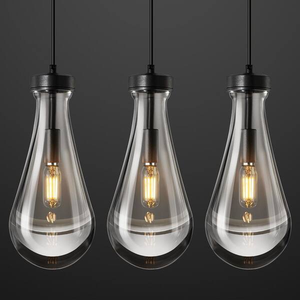 ZHLWIN Raindrop Pendant Lights Kitchen Island Set of 3 Teardrop Chrome ...