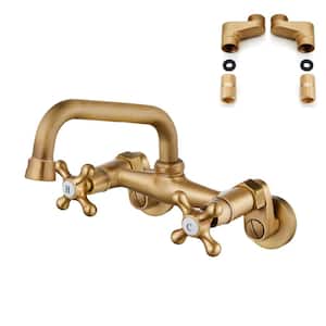 Double Handle Wall Mount Standard Kitchen Faucet in Chrome Polish RRE2 ...