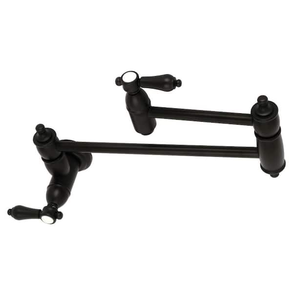 Kingston Brass Heirloom Wall-Mounted Pot Filler Lever Handle in Matte ...