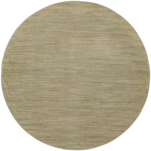 Nourison Home Nourison Essentials 6 ft. Round Green Gold Abstract ...