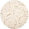 SAFAVIEH Florida Shag Cream/Beige 4 ft. x 4 ft. Round Floral High-Low ...
