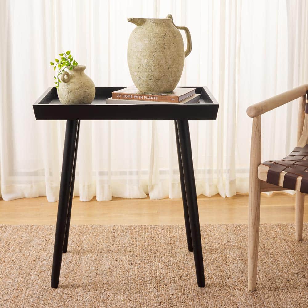 SAFAVIEH Nonie 23.5 in. Black Rectangular Wood End Table ACC5701D - The ...