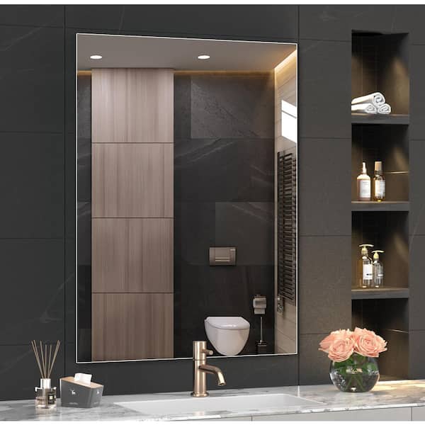 Vosuja 24 in. W x 32 in. H 1-Pcs Frameless Mirrors for Wall, Large Gym ...