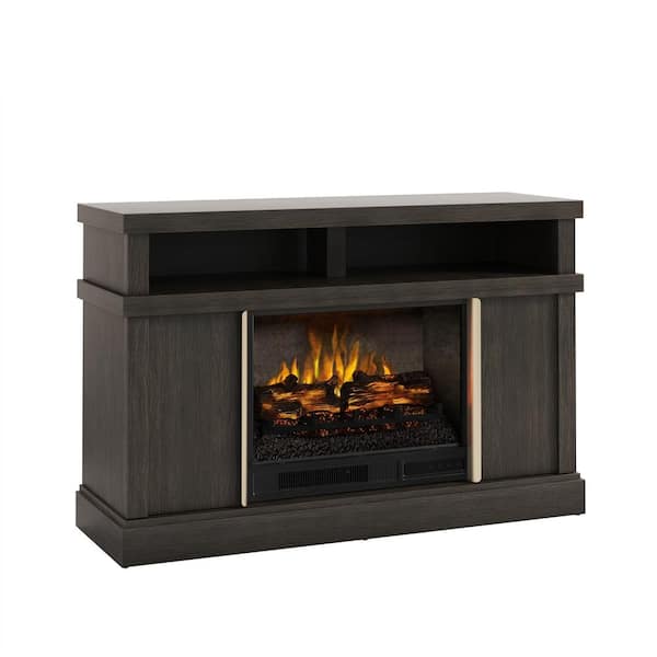 SCOTT LIVING MEYERSON 48 in. Freestanding Media Console Wooden Electric Fireplace in Cappuccino HDSLFP48L 2A The Home Depot
