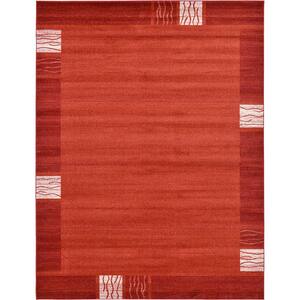Unique Loom Del Mar Sarah Rust Red 8' 0 x 8' 0 Square Rug 3133756