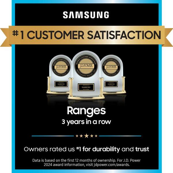 Samsung 30 in. 5-Burner Freestanding Smart Double Oven Gas Range in ...