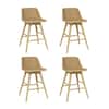 JAYDEN CREATION Franz Mid-Century Solid Wood Swivel Bar Stool Set of 4 ...