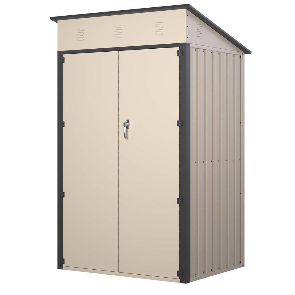 Waterproof Lockable 4 ft. x 3 ft. Outdoor Metal Garden Storage Shed ...
