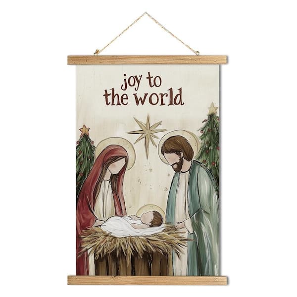OGETFUUR 16 in. x 23 in. Classic Christmas Nativity Scene Poster with ...