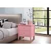 AndMakers Primo 2-Drawer Pink Nightstand (24 in. H x 19 in. W x 15.5 in ...