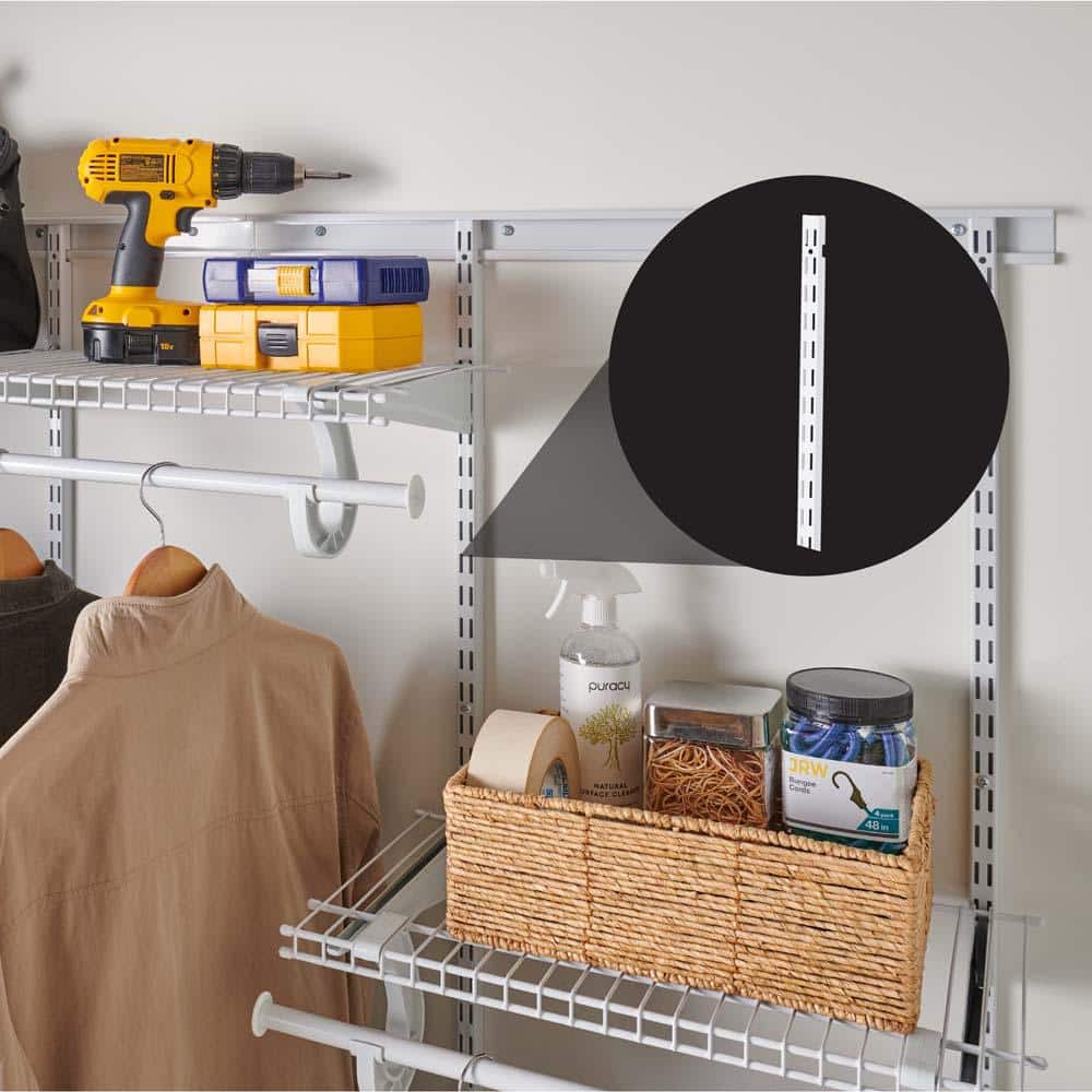 ClosetMaid ShelfTrack 60 in. L White Standard Support Bracket Shelf ...